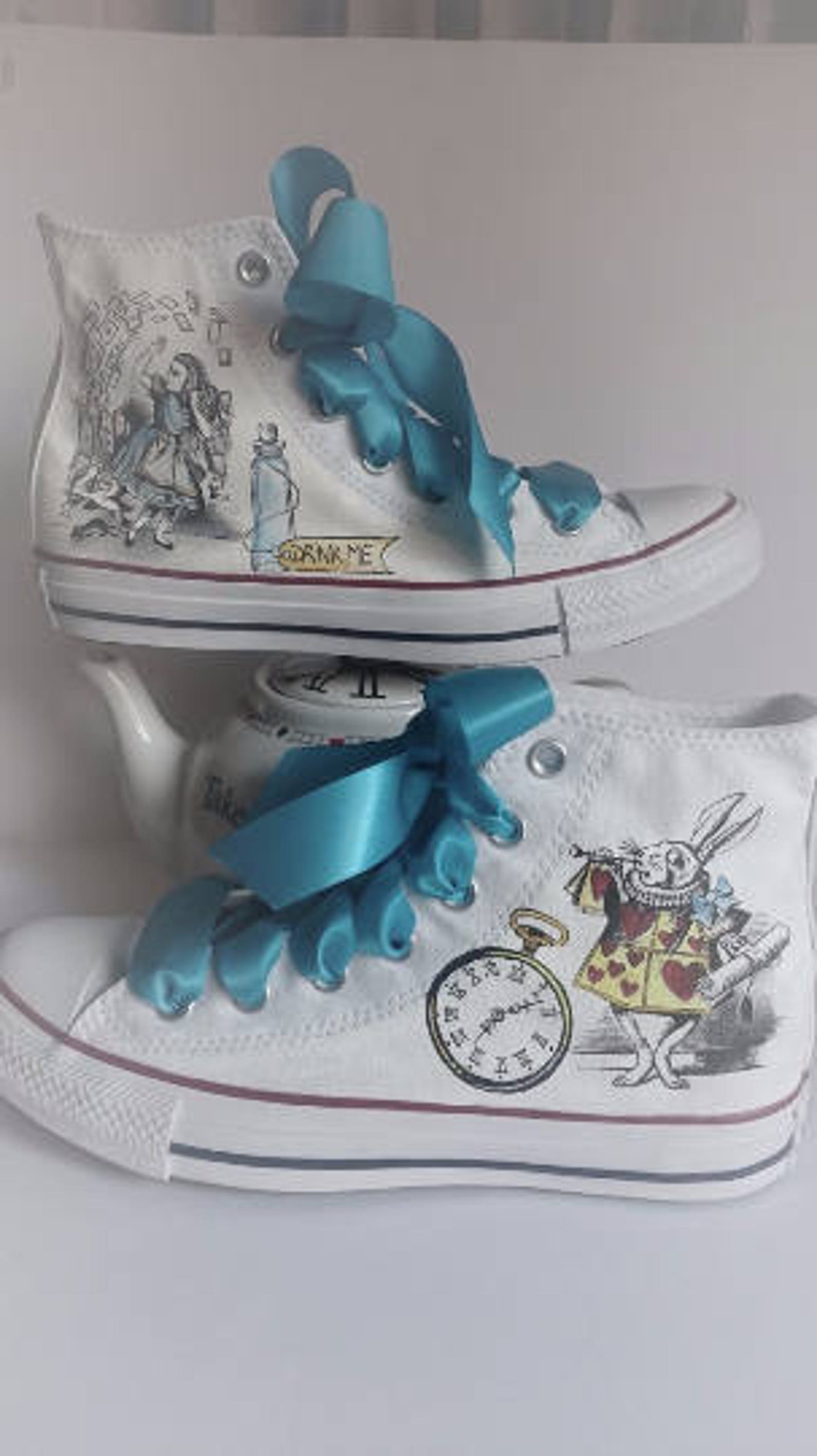 Alice in wonderland vintage style wedding festive Converse | Etsy