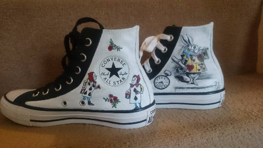 Alice in wonderland vintage style wedding festive Converse | Etsy