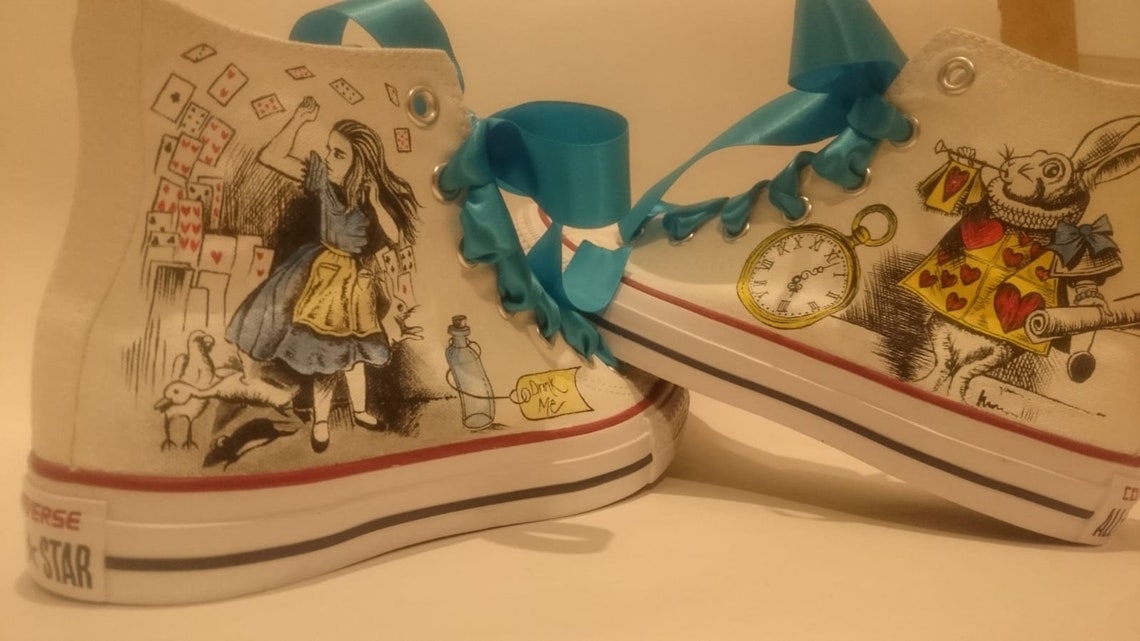 Alice in wonderland vintage style wedding festive Converse | Etsy