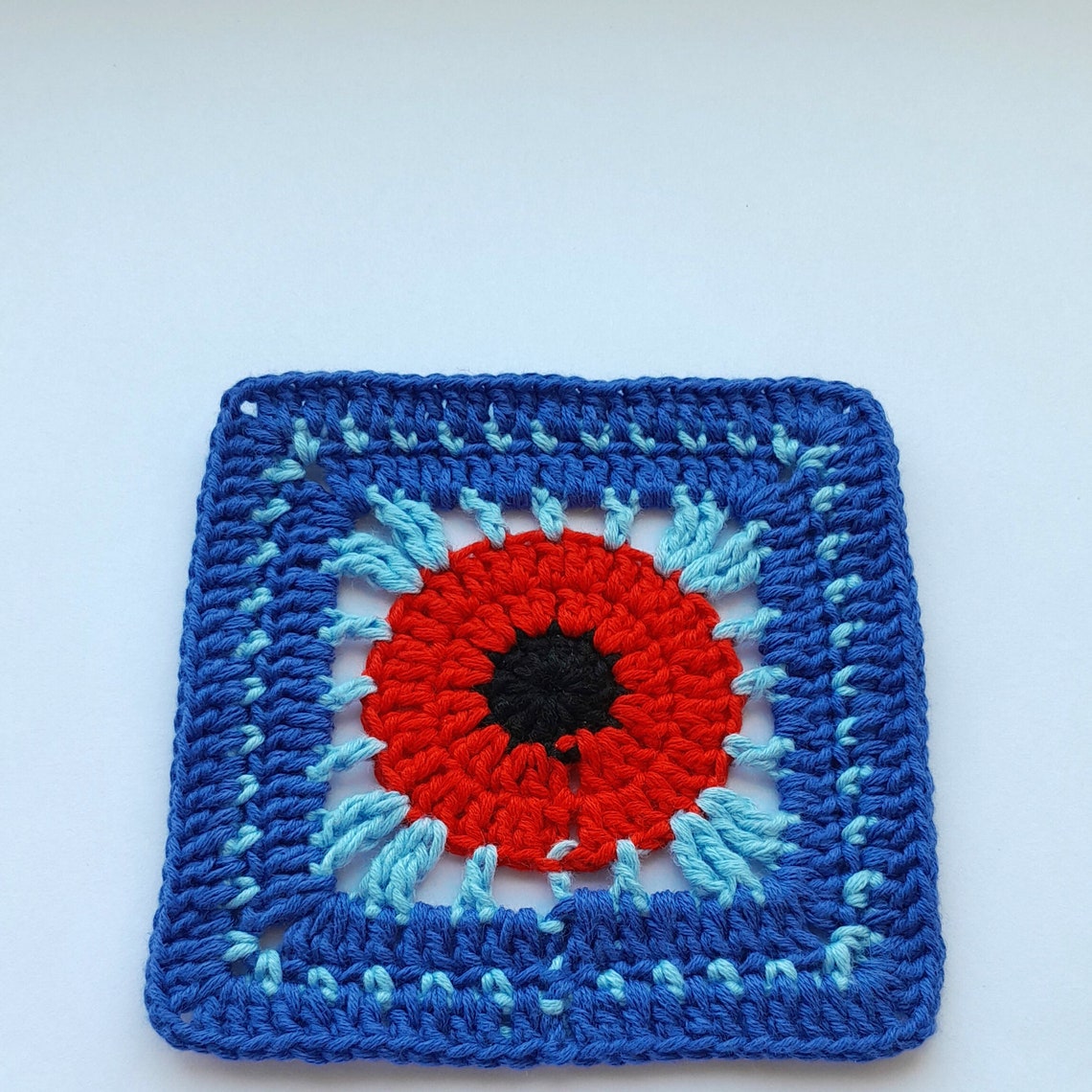 Granny Square Eye Pattern, Granny Square Evil Eye Pattern, Crochet ...