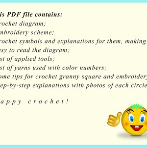 Granny Square Pattern, Crochet Granny Square Embroidery Pattern ...