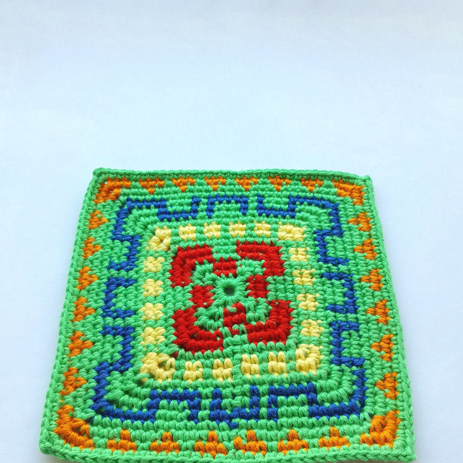 Tapestry Granny Square Crochet Pattern: Colorful Ornament (PDF Download ...