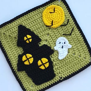 Haunted House Granny Square Crochet Pattern: Halloween Afghan (PDF ...