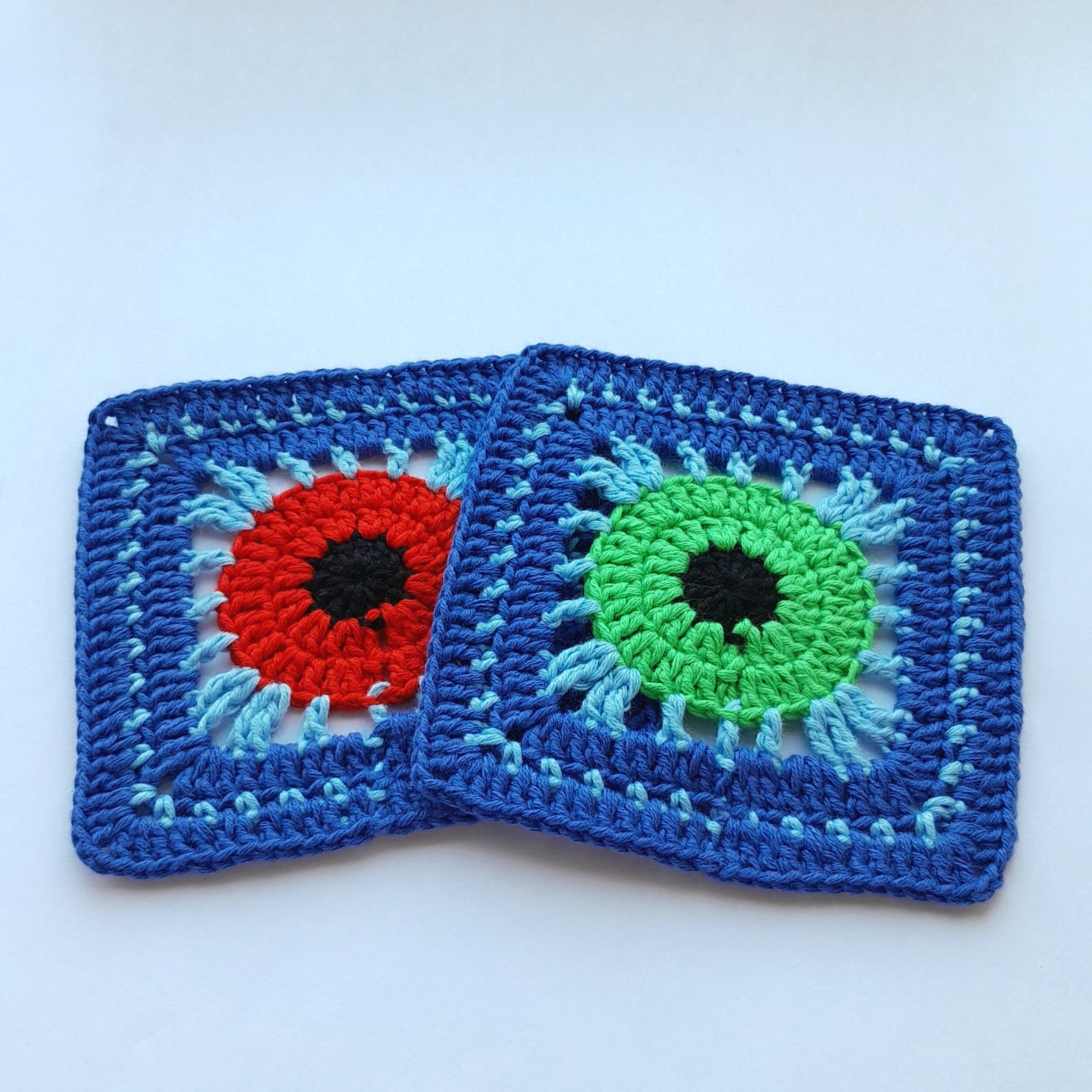 Granny Square Eye Pattern, Granny Square Evil Eye Pattern, Crochet ...
