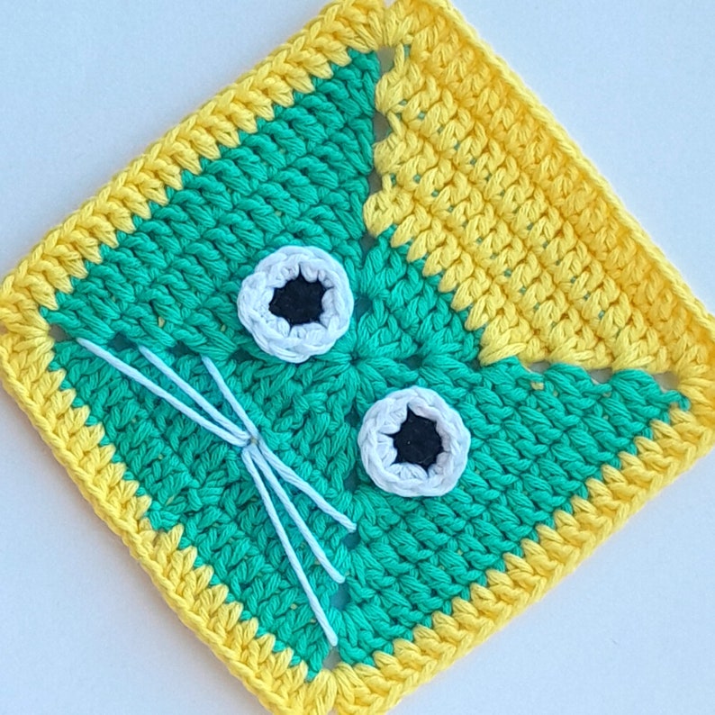 Granny Square Cat Pattern, Tapestry Granny Square Cat Pattern, Crochet ...