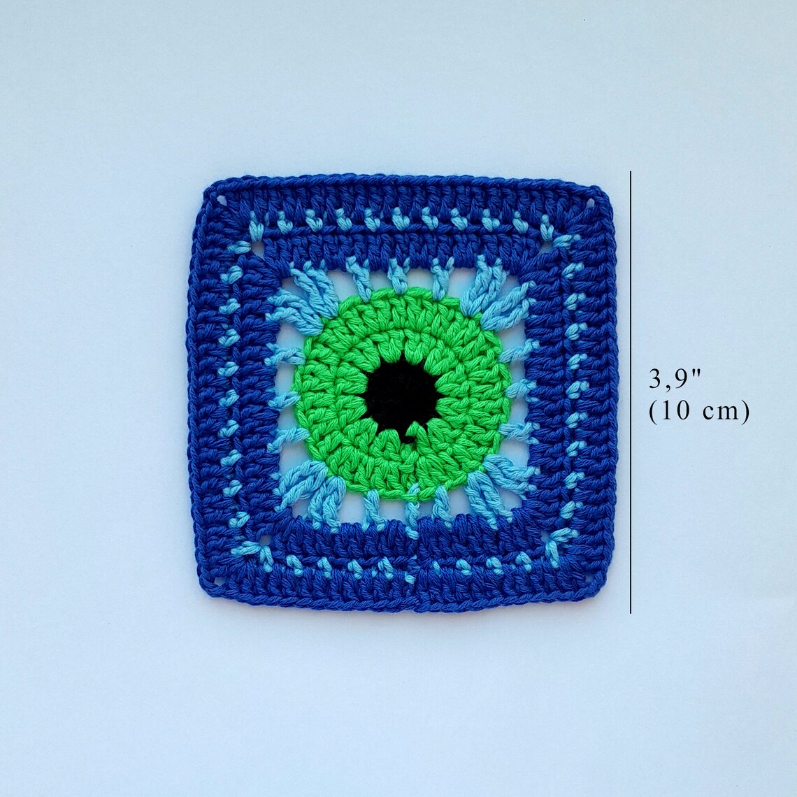 Granny Square Eye Pattern, Granny Square Evil Eye Pattern, Crochet ...