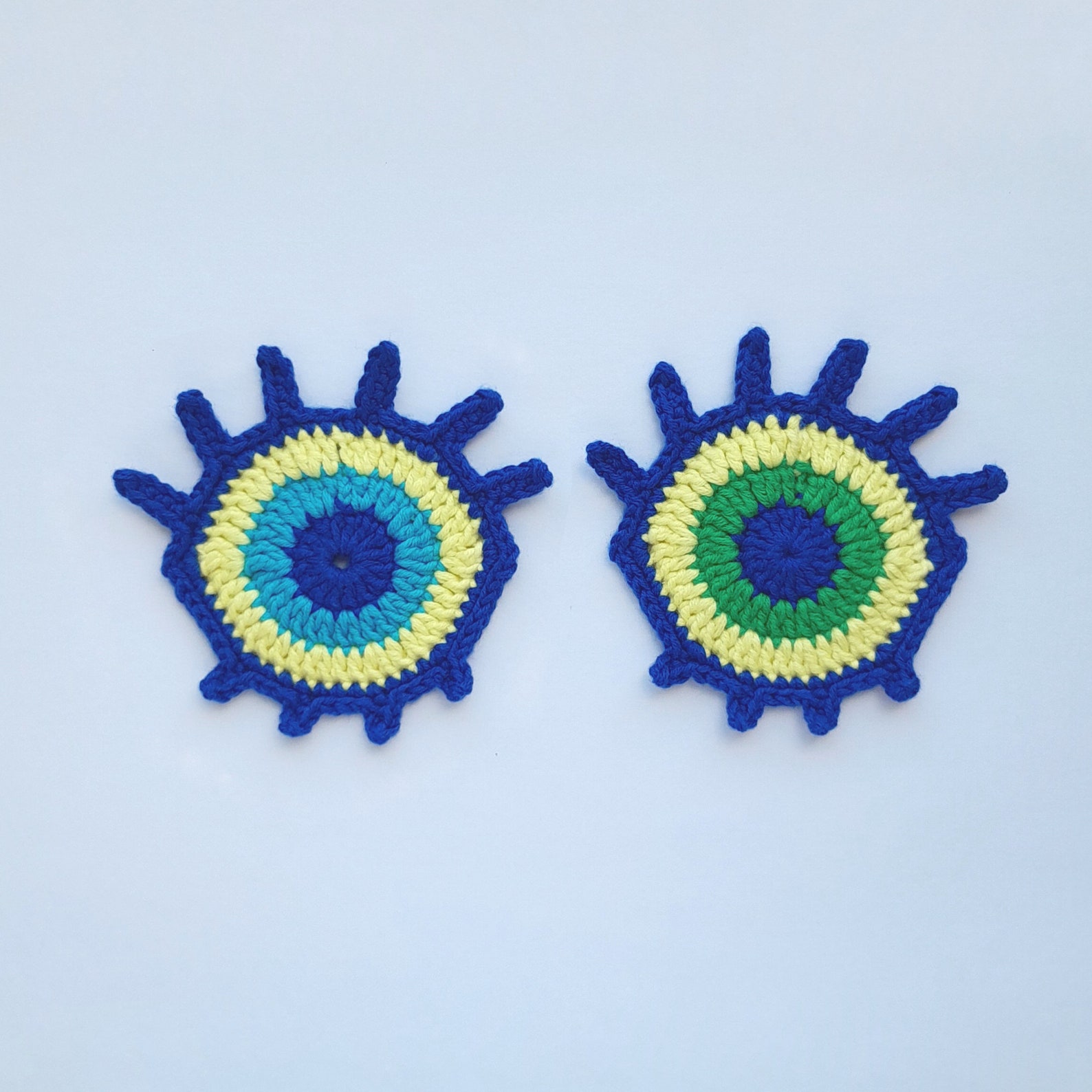 Crochet Eye Pattern, Crochet Third Evil Eye Applique, Crochet Eye Amulet, Crochet Eye Talisman ...
