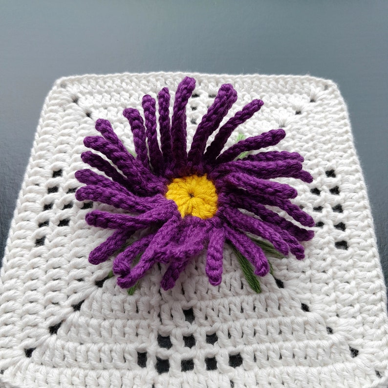 Granny Squares Flower Set Pattern Crochet Granny Square Etsy