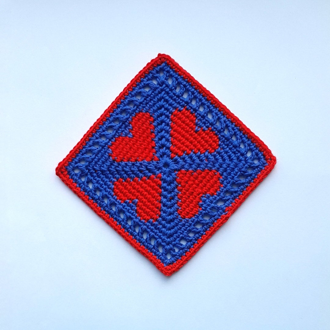 Granny Square Heart Pattern, Crochet Granny Square Heart Pattern ...