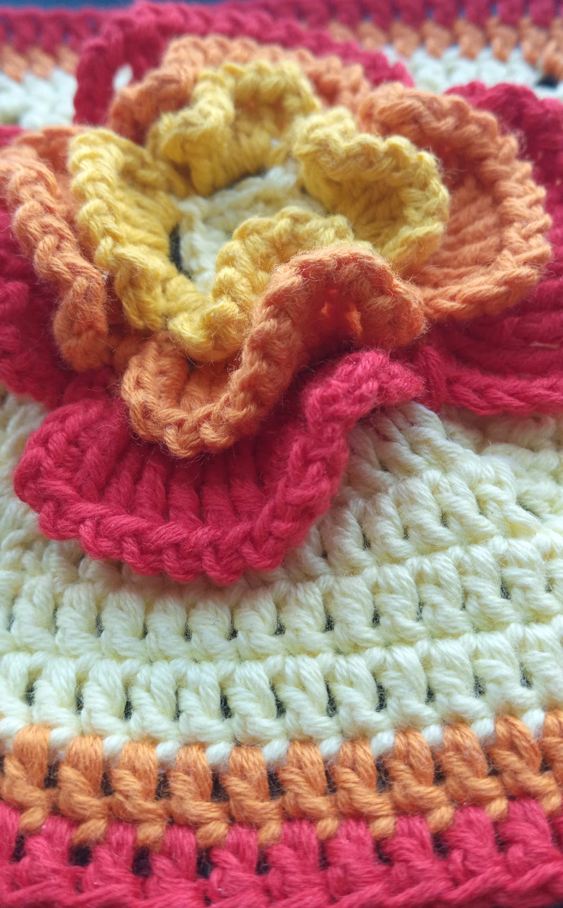 Granny Square Flower Pattern Crochet Granny Square Flower - Etsy