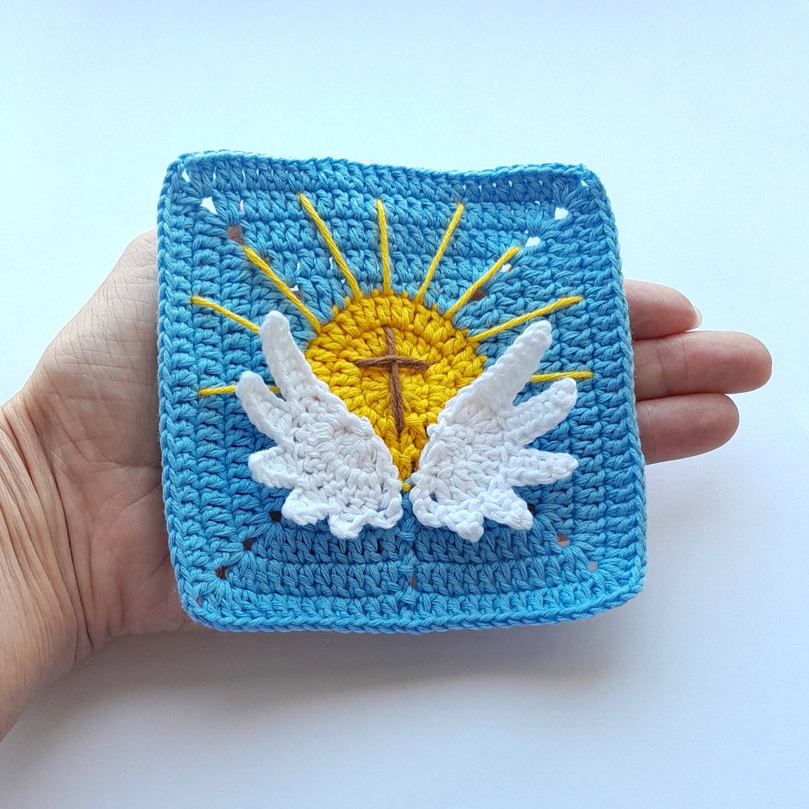 Angel Wings Sun Crochet Granny Square Pattern (PDF Download) - Etsy