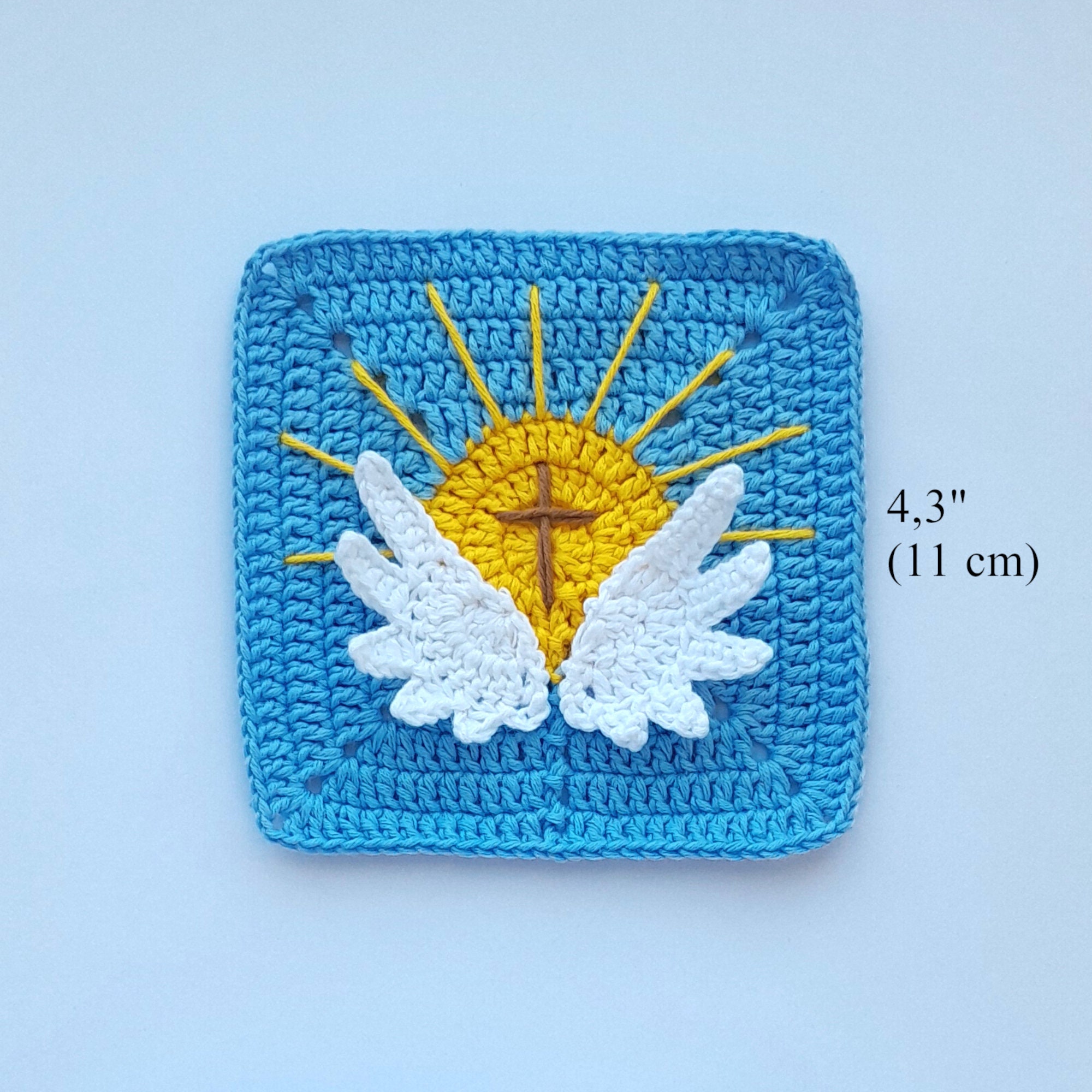Angel Wings Sun Crochet Granny Square Pattern (PDF Download) - Etsy