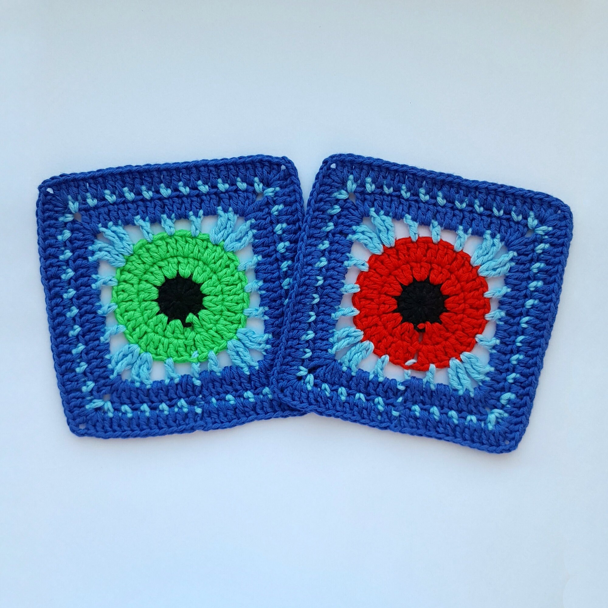 Granny Square Eye Pattern, Granny Square Evil Eye Pattern, Crochet ...