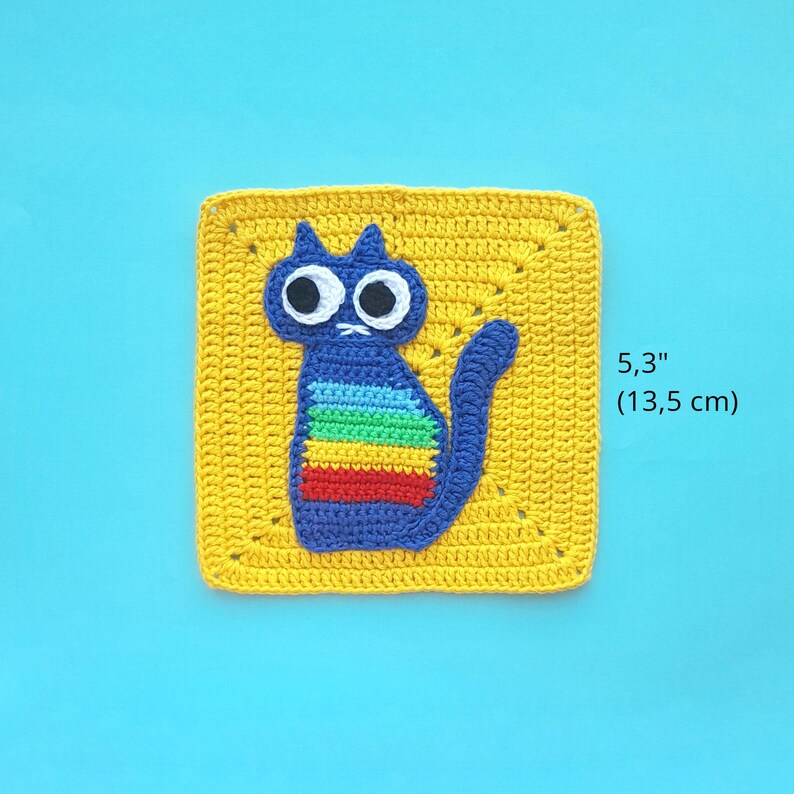 Crochet Granny Square Cat Pattern (PDF Download) - Etsy