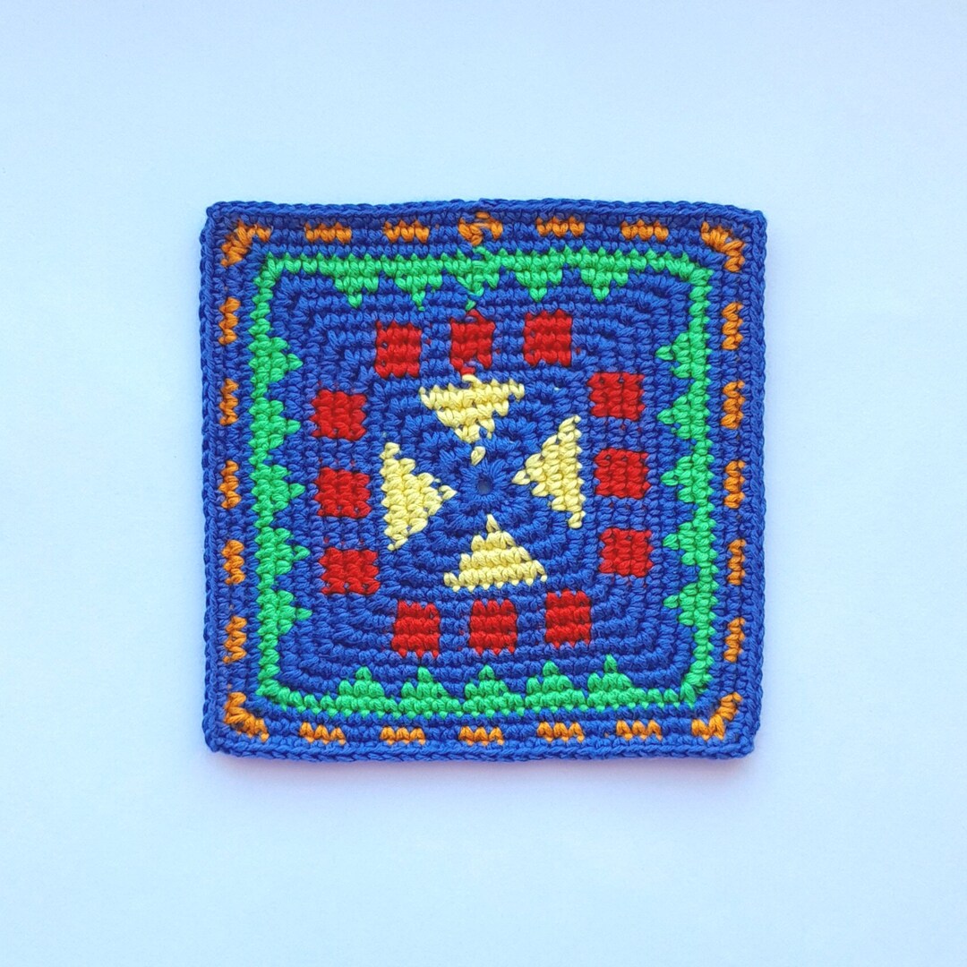 Tapestry Crochet Granny Square Pattern (PDF Download) - Etsy