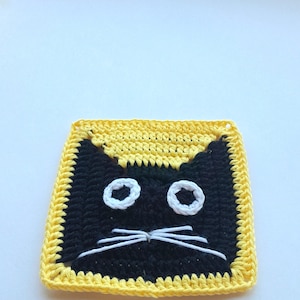Granny Square Cat Pattern, Tapestry Granny Square Cat Pattern, Crochet ...