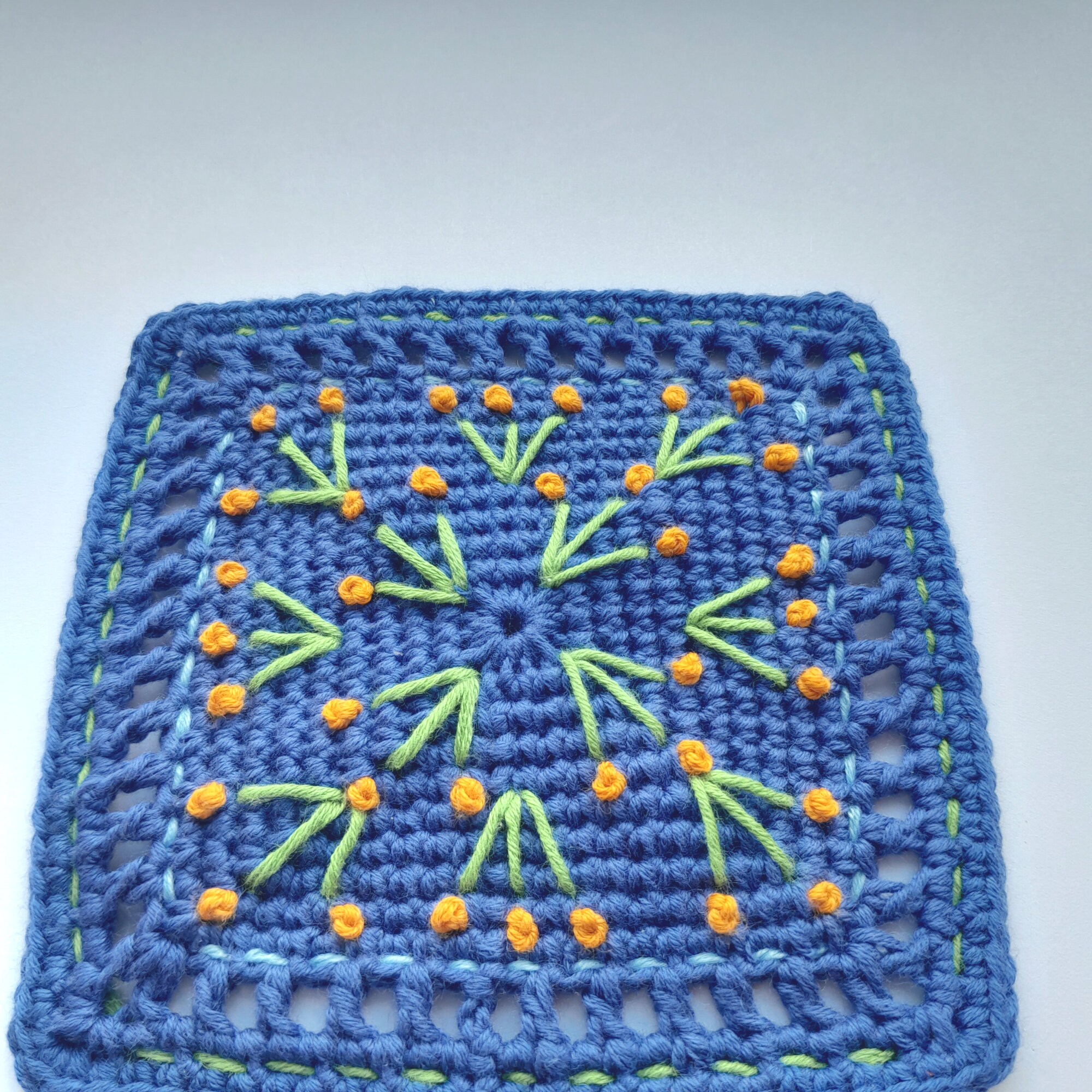 Embroidered Granny Square Crochet Pattern (PDF) - Etsy