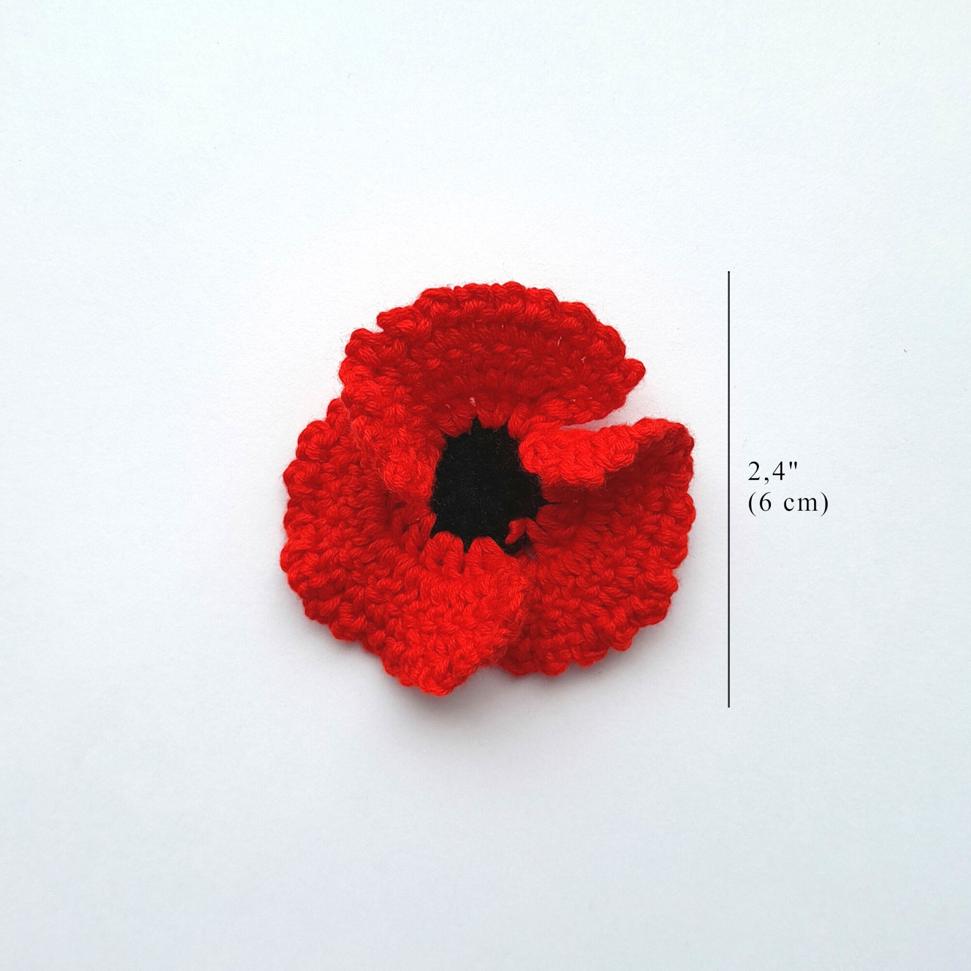 Crochet Poppy Pattern: Flower Applique Tutorial (PDF Download) - Etsy