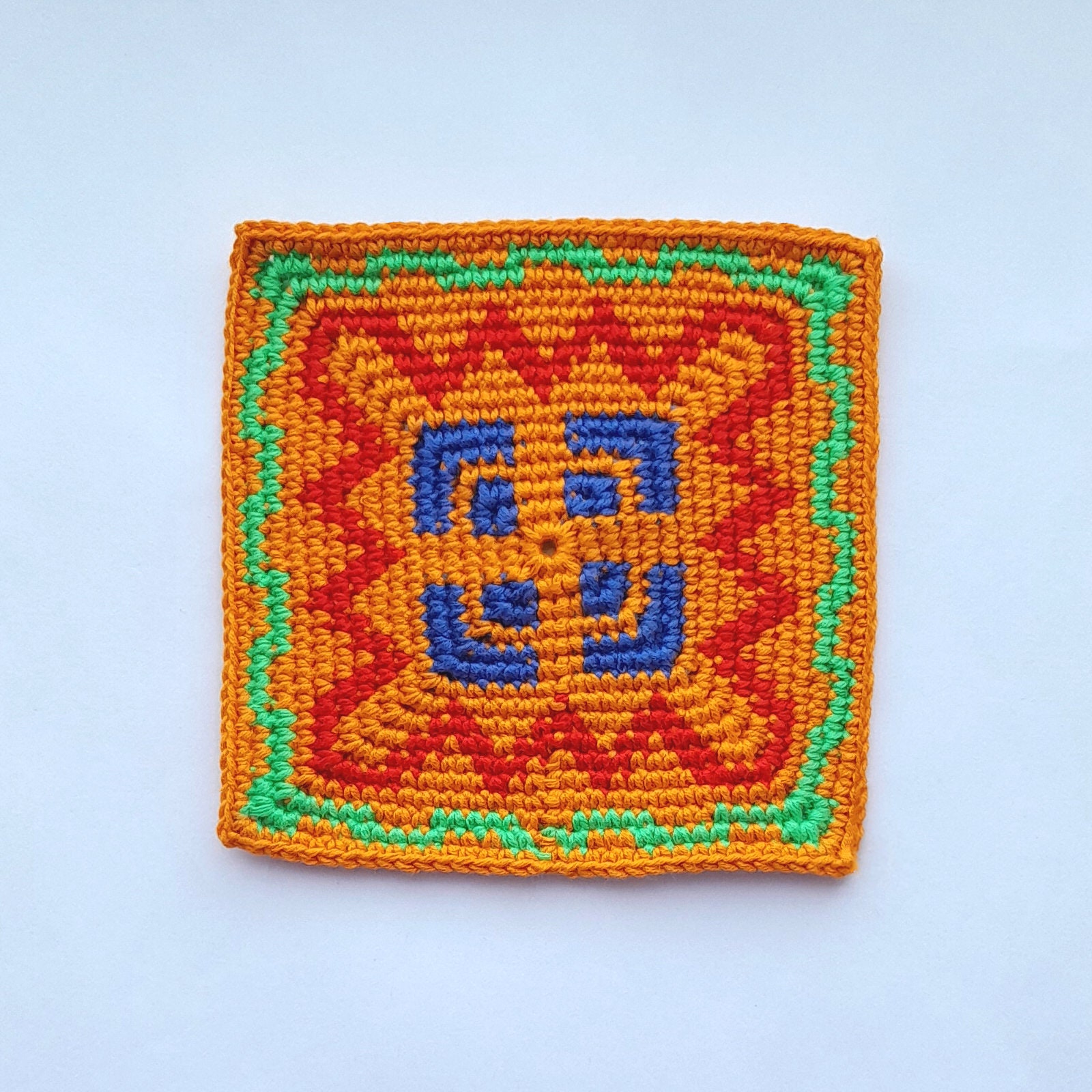 Tapestry Granny Square Crochet Pattern: Colorful Ornament (PDF Download ...