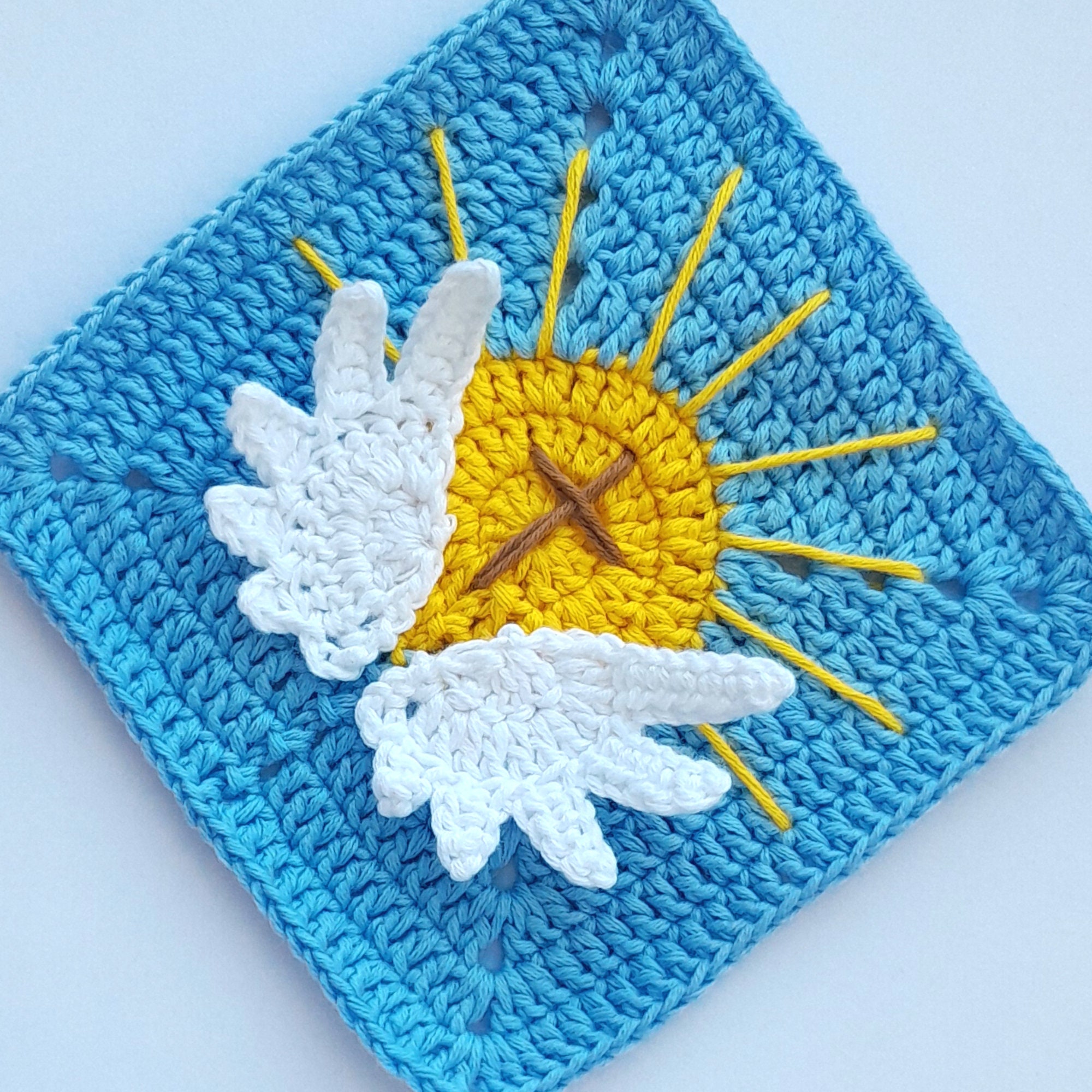 Angel Wings Sun Crochet Granny Square Pattern (PDF Download) - Etsy