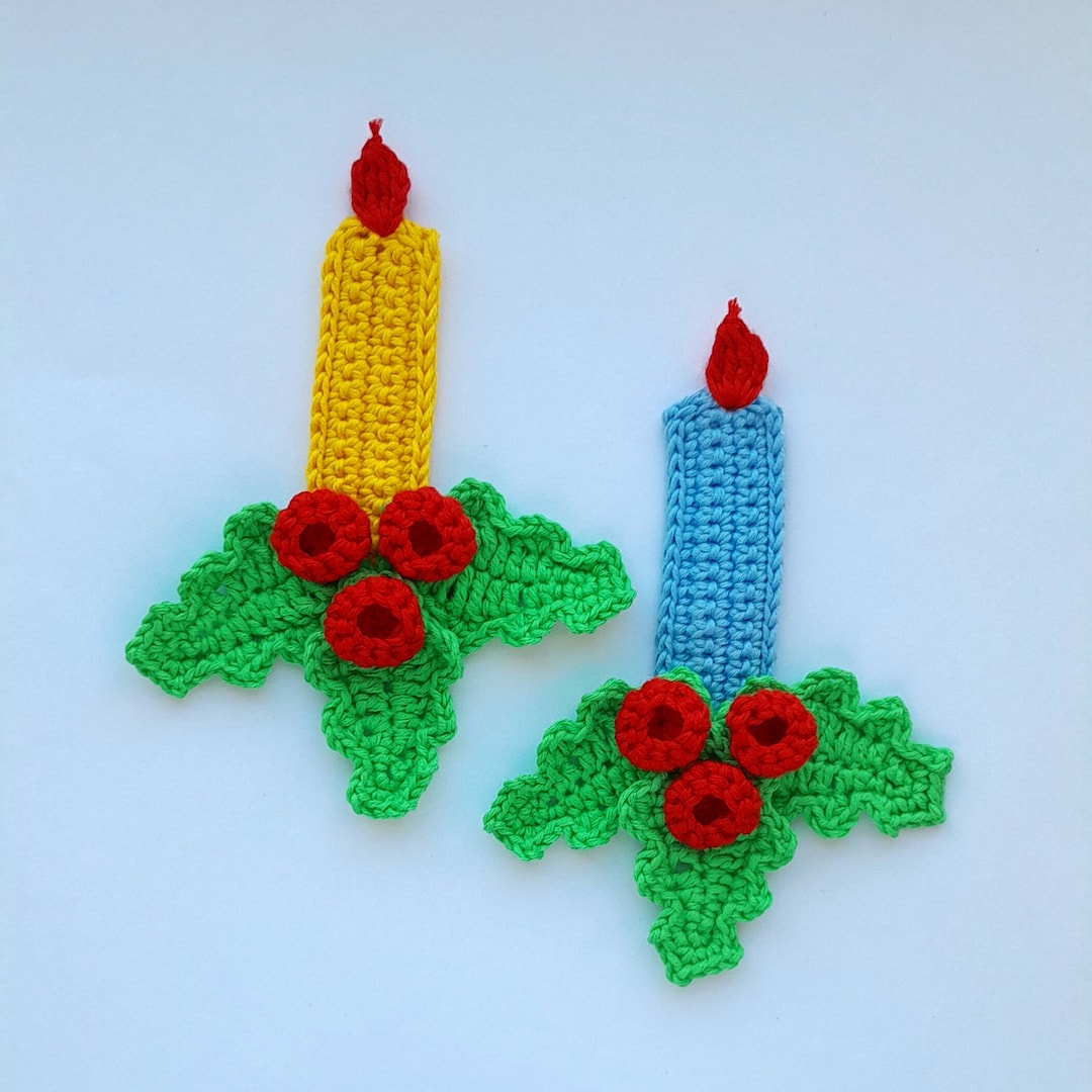 Crochet Candle Pattern, Christmas Candle Pattern, Easy Crochet Candle ...