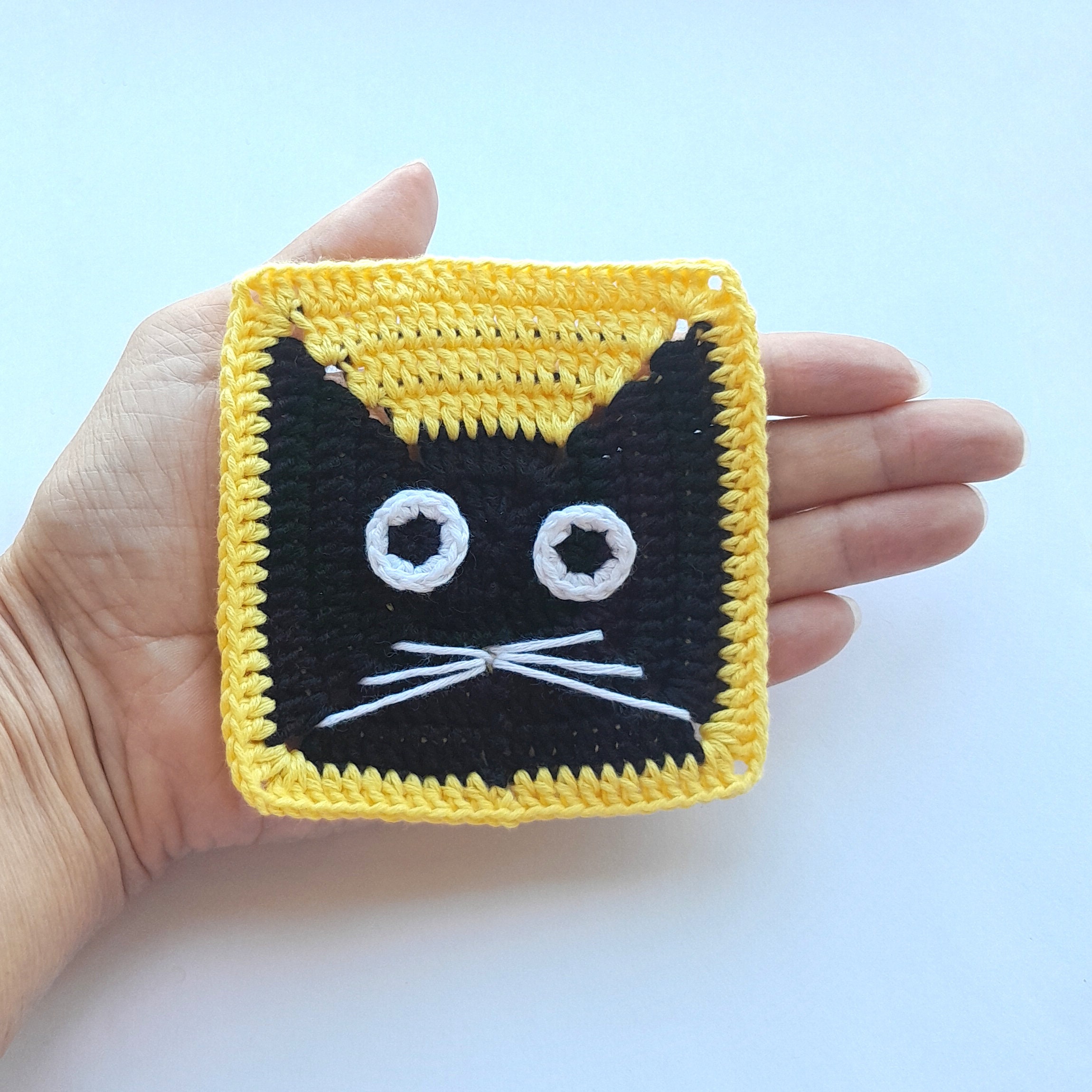 Granny Square Cat Pattern, Tapestry Granny Square Cat Pattern, Crochet ...