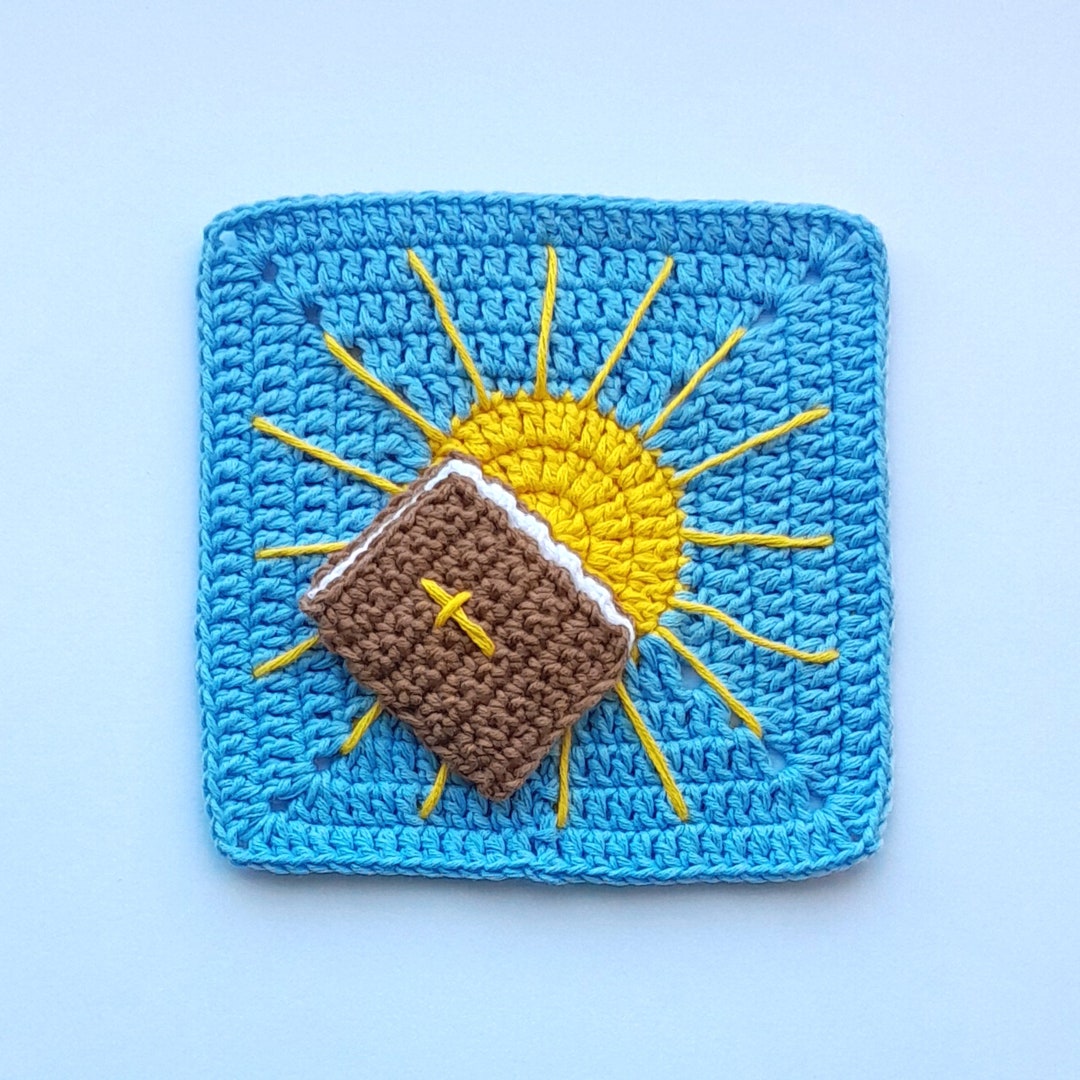 Bible Sun Granny Square Pattern, Prayer Granny Square Pattern, Crochet ...