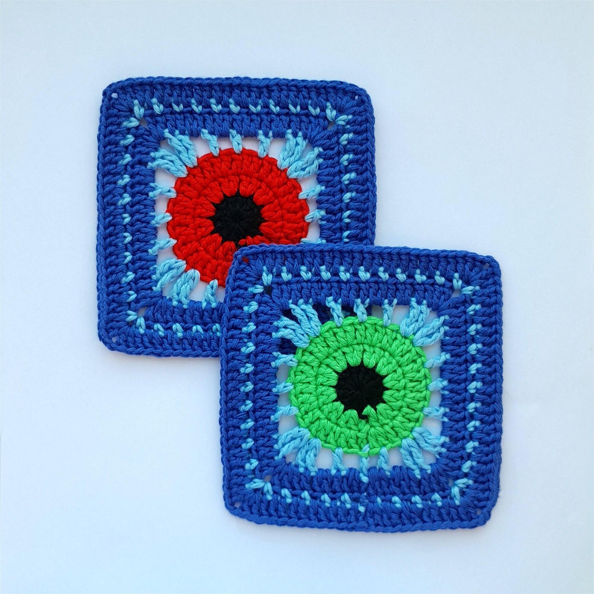 Granny Square Eye Pattern, Granny Square Evil Eye Pattern, Crochet ...