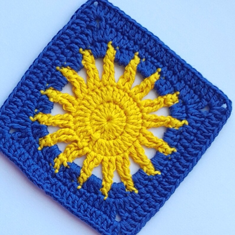 Crochet Granny Square Sun Pattern (PDF Download) - Etsy