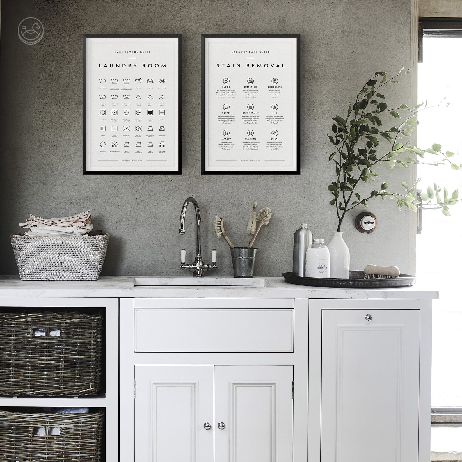 Laundry Room 2 Print Set Printable Art Laundry Wall Decor - Etsy