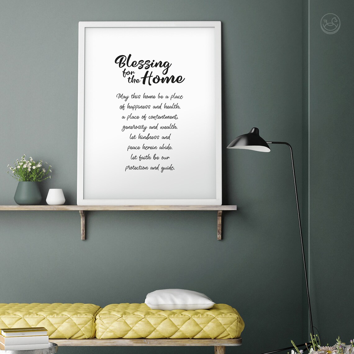 Bless Your Home Script Print, New Home Blessing Sign, Modern Quote Wall ...