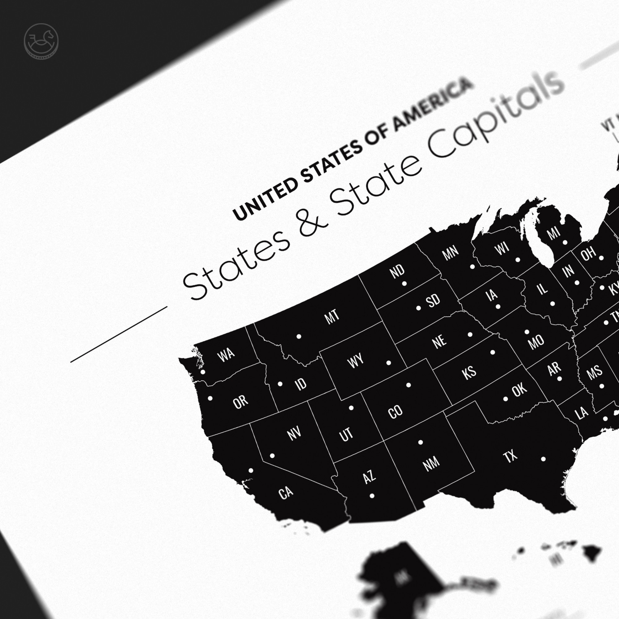 USA States and Capitals Chart Classroom 50 US States/capitals - Etsy