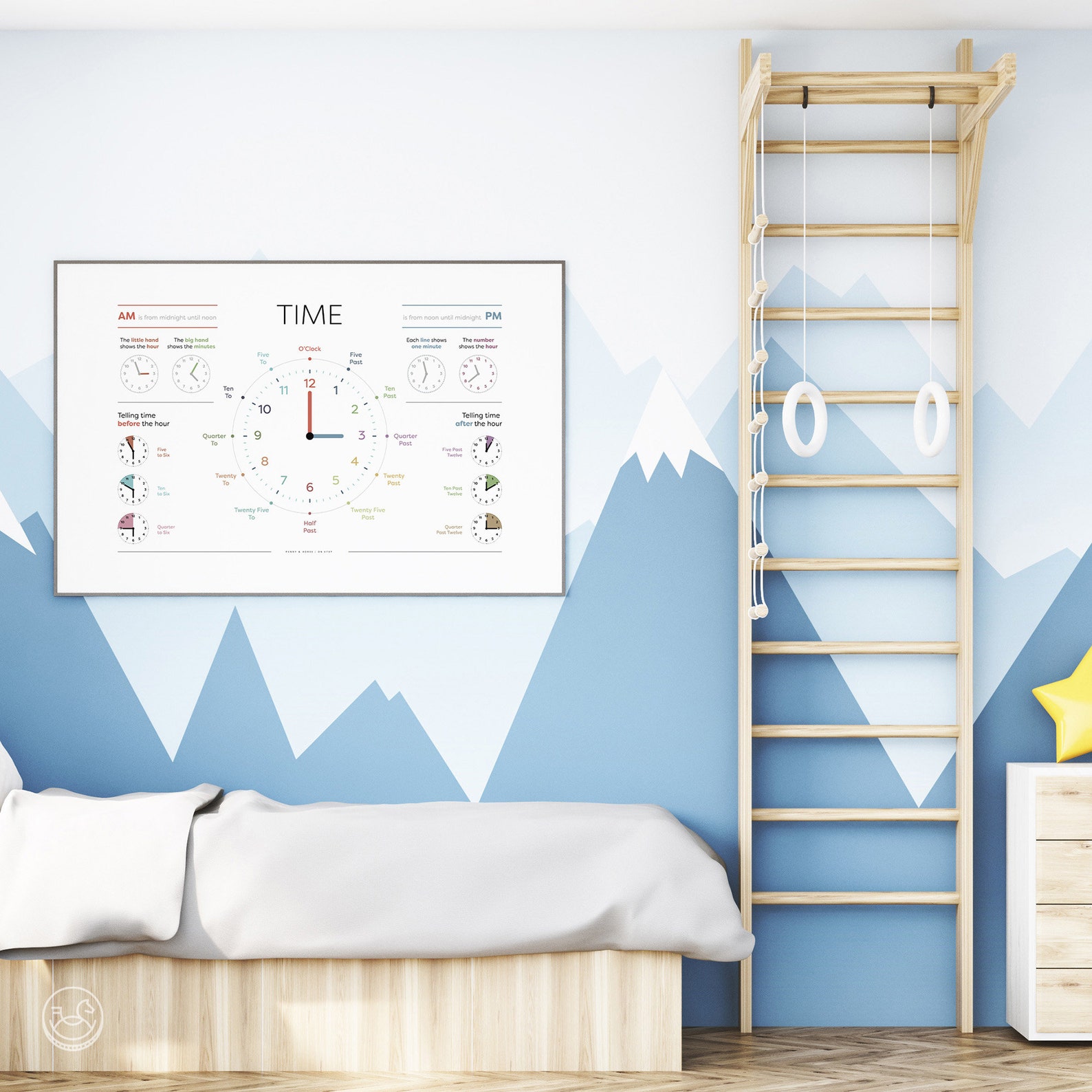 Time Clock Educational Poster Time Teaching Aid Nursery - Etsy UK