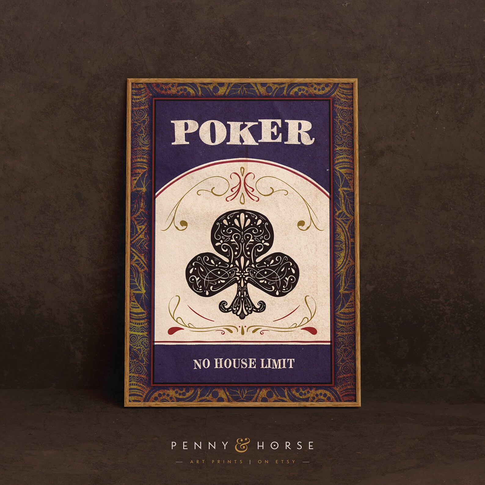 Vintage Poker Room Poster, Wall Decor, Man Cave Art, Poker Wall Art ...
