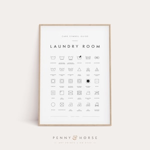 Laundry Room Symbols Print, Printable Art, Laundry Wall Decor, Laundry ...