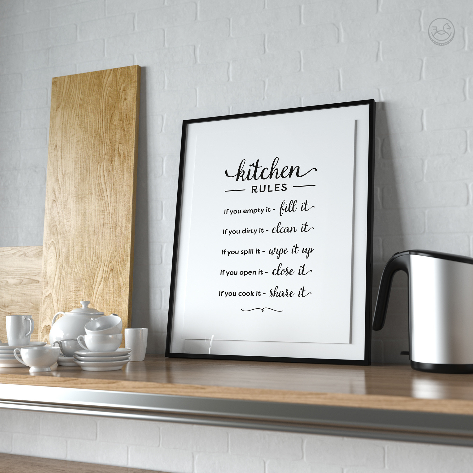 Kitchen Rules Sign, Kitchen Wall Decor, Printable Art, Kitchen Rules ...
