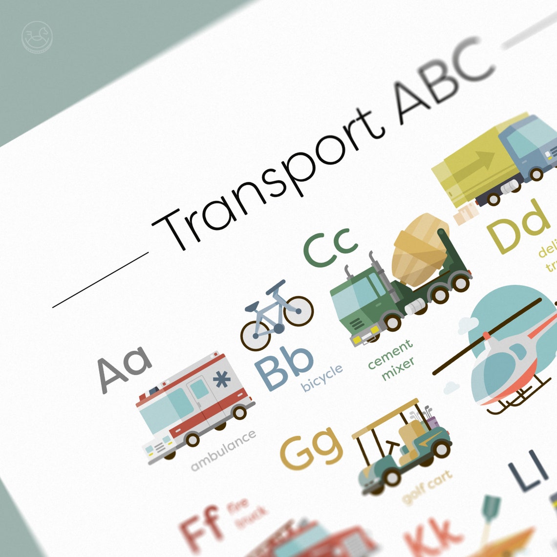 Transport Alphabet Print Alphabet Wall Art Vehicle Print | Etsy