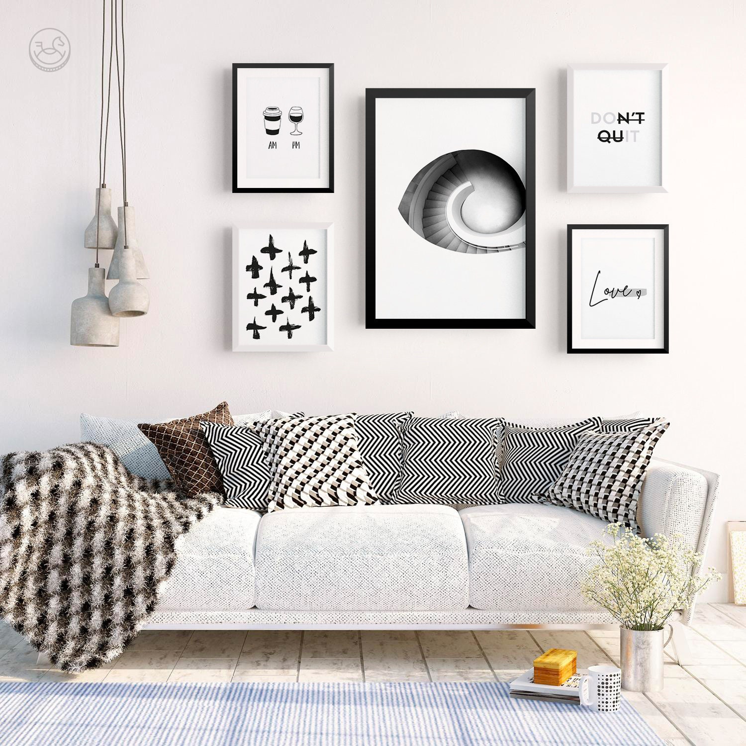 Modern Chic Wall Gallery Set, Printable Wall Art, Photography, Love ...