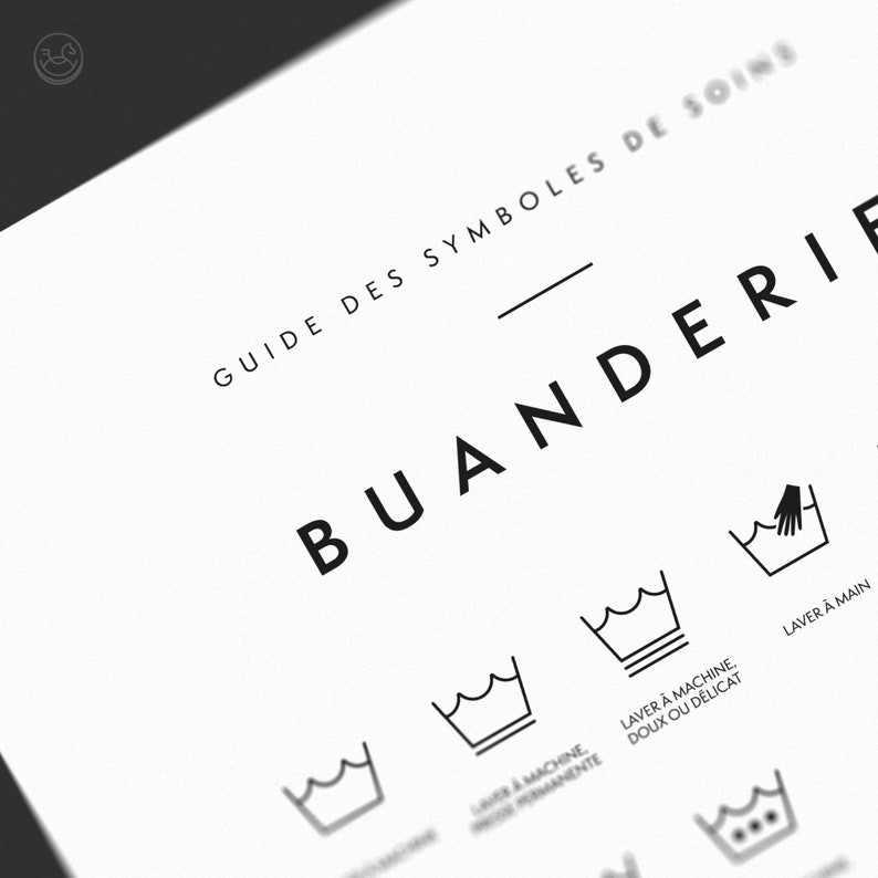 French Laundry Room Symbols Print, Symboles Du Linge, Buanderie ...