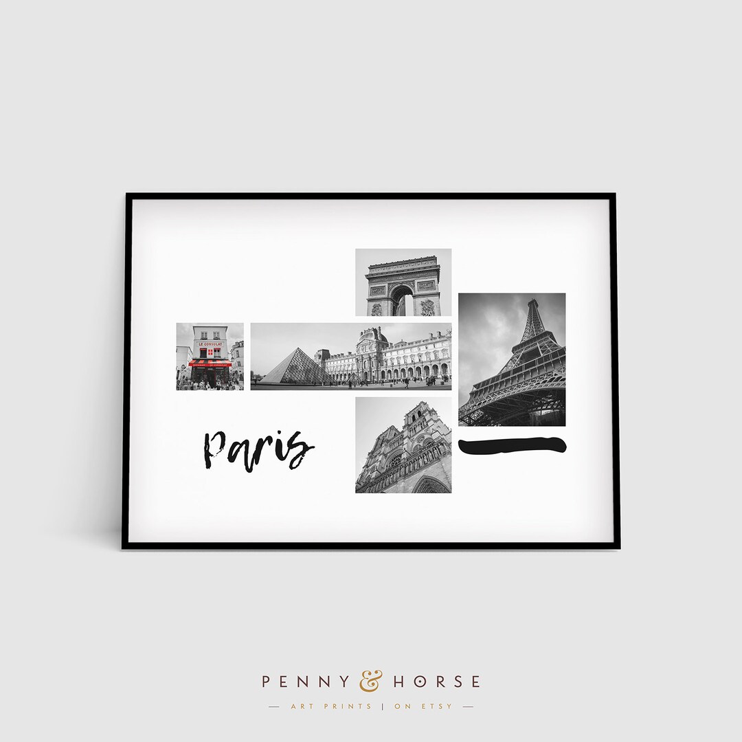 Paris Montage City Print, Landscape Printable Wall Art, Photography ...