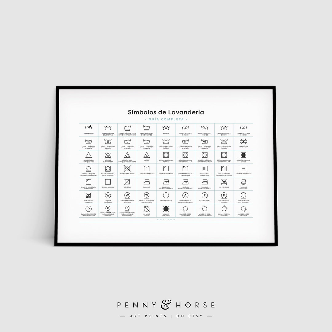 Spanish Laundry Room Complete Symbols Guide, Símbolos De Lavandería ...