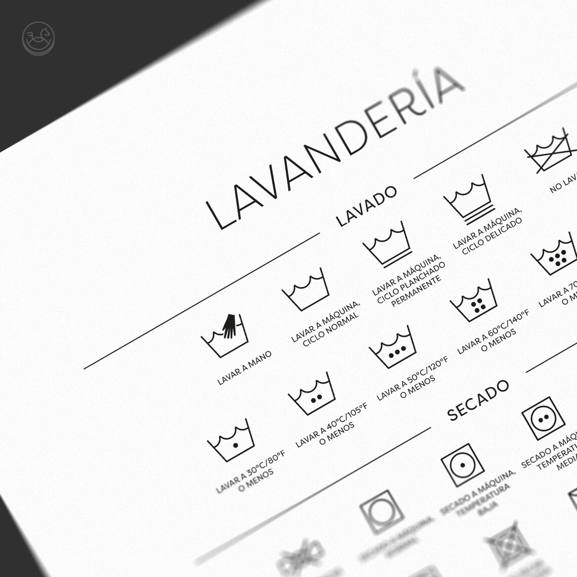 Spanish Laundry Room Symbols Guide Símbolos De Lavandería | Etsy