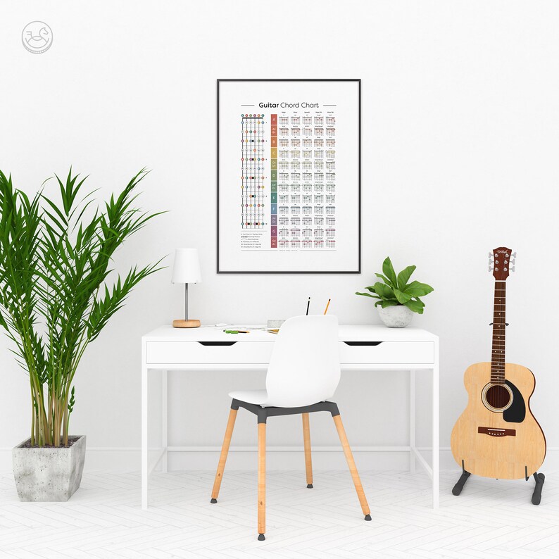 Guitar Extended Chord Chart Poster Song Key Chord Structure - Etsy