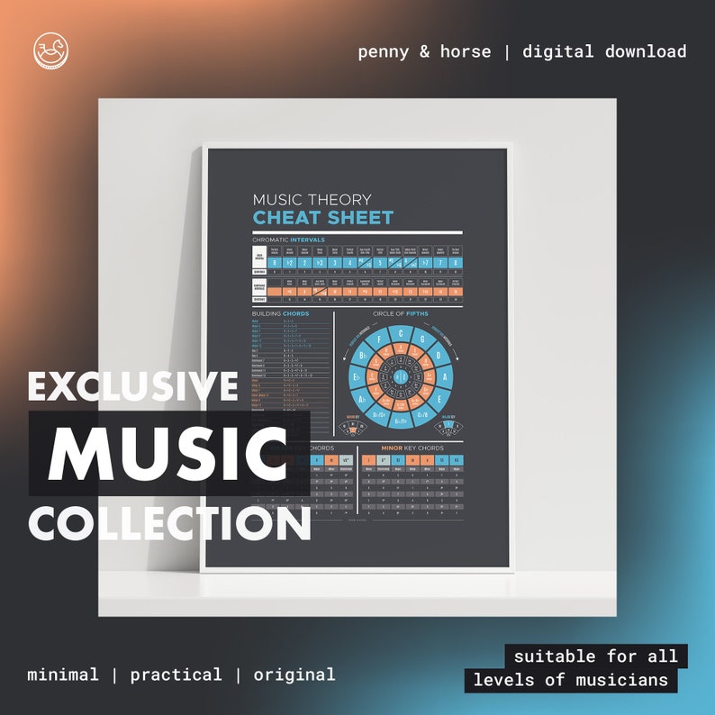 Music Theory Cheat Sheet Poster, Chords Key Reference, Songwriting ...