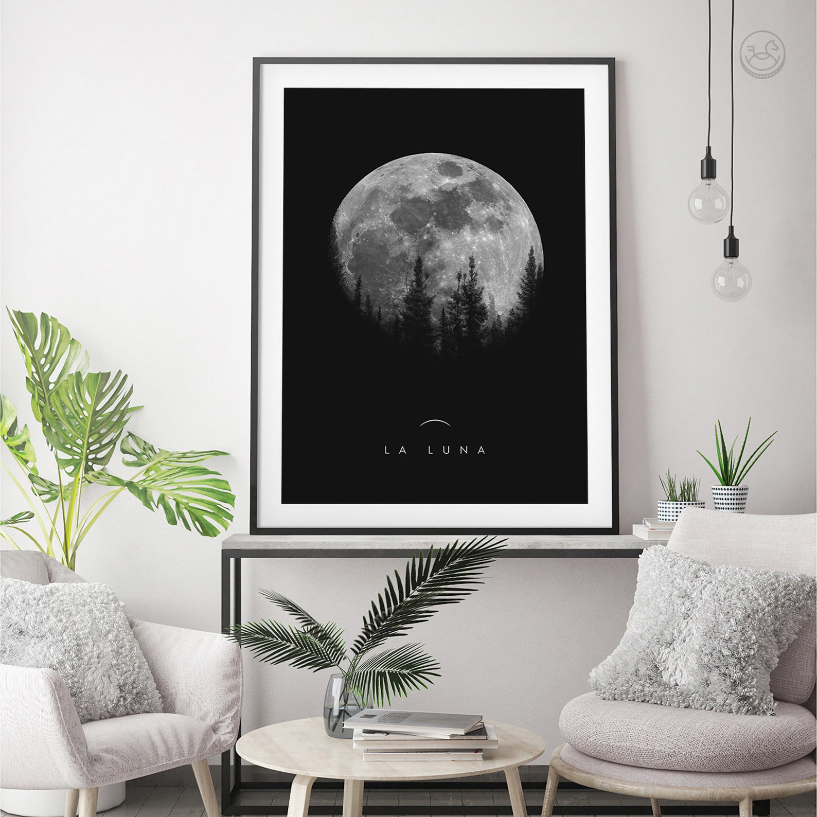Moon Lunar Print Moon Poster Art Digital Download La Luna - Etsy