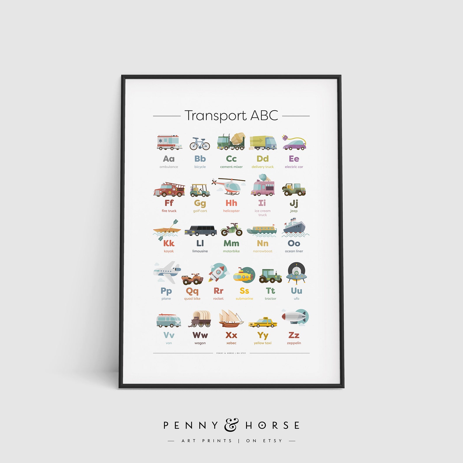 Transport Alphabet Print Vehicle Print Alphabet Wall Art - Etsy