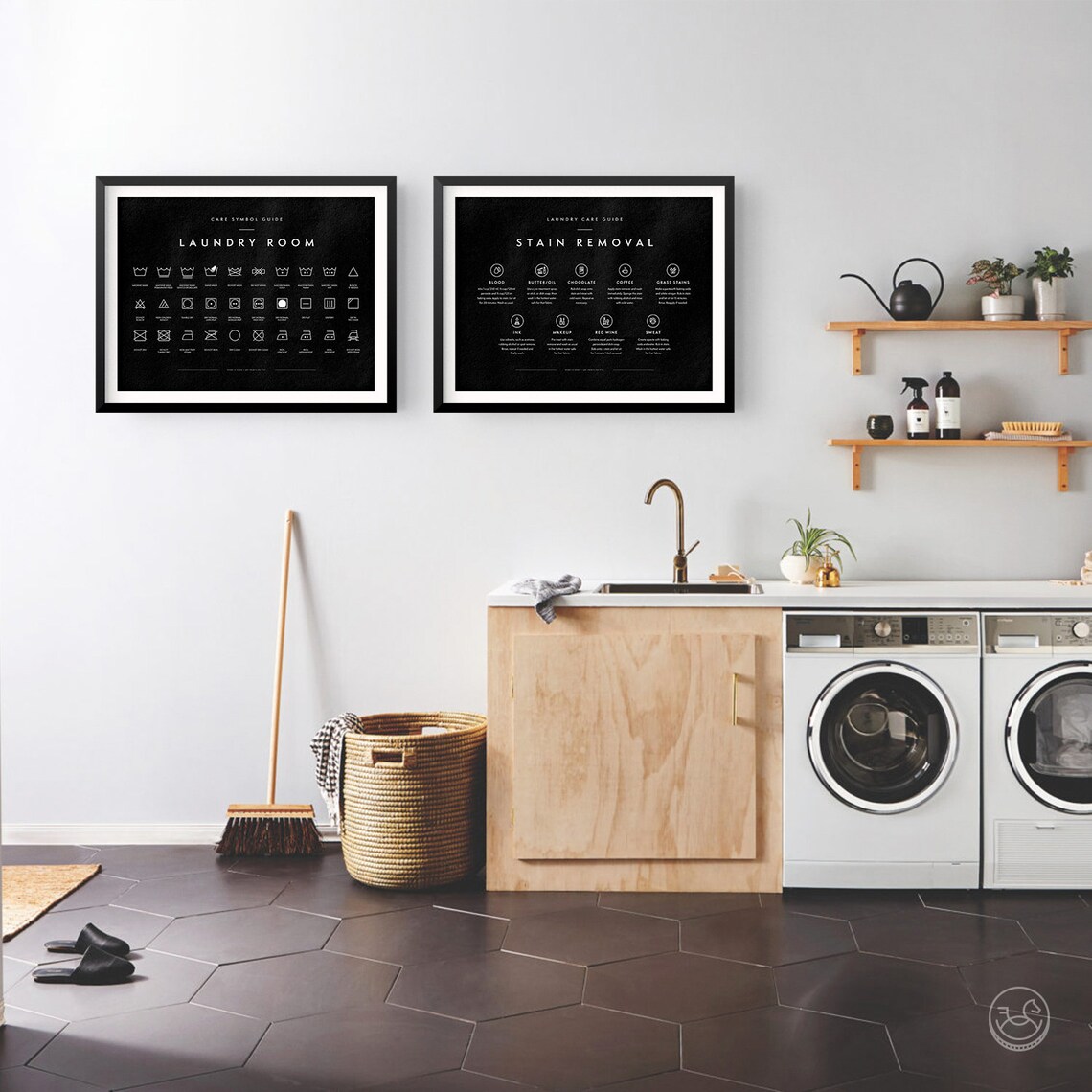 Laundry Room 2 Print Set Printable Art Laundry Wall Decor | Etsy