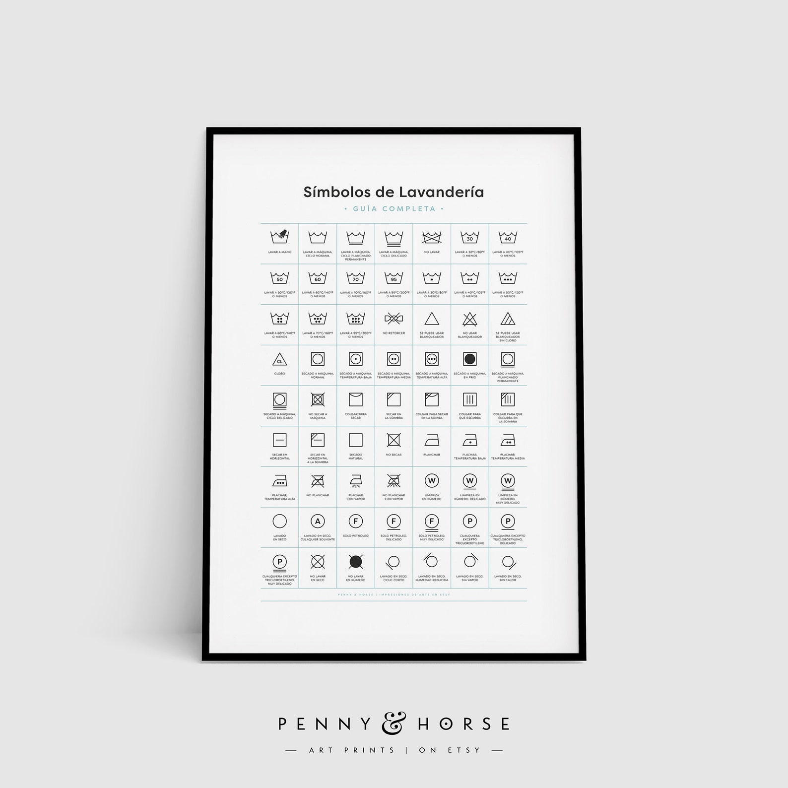 Spanish Laundry Room Complete Symbols Guide Símbolos De - Etsy UK