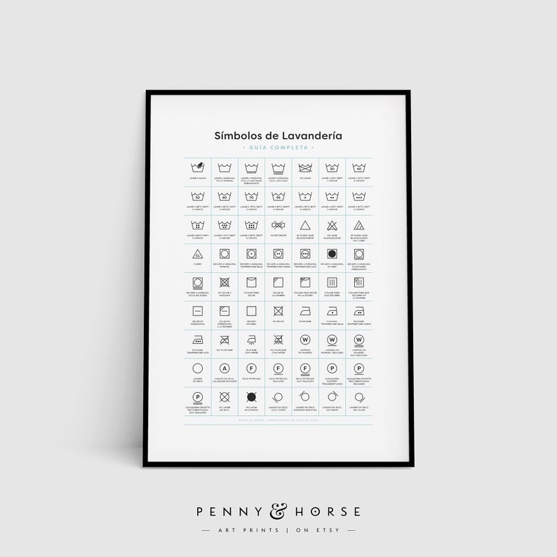Spanish Laundry Room Complete Symbols Guide Símbolos De - Etsy UK