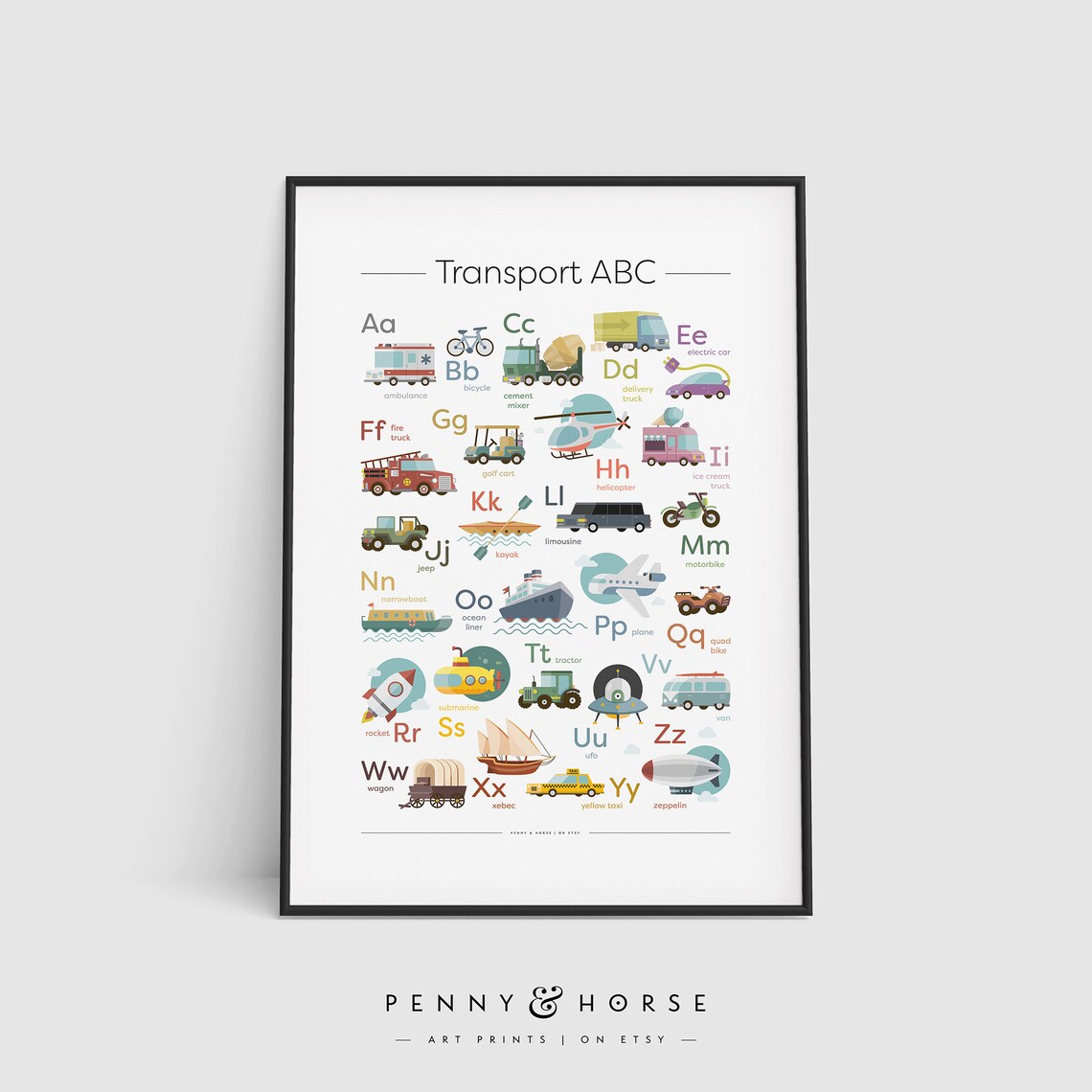 Transport Alphabet Print Alphabet Wall Art Vehicle Print - Etsy UK